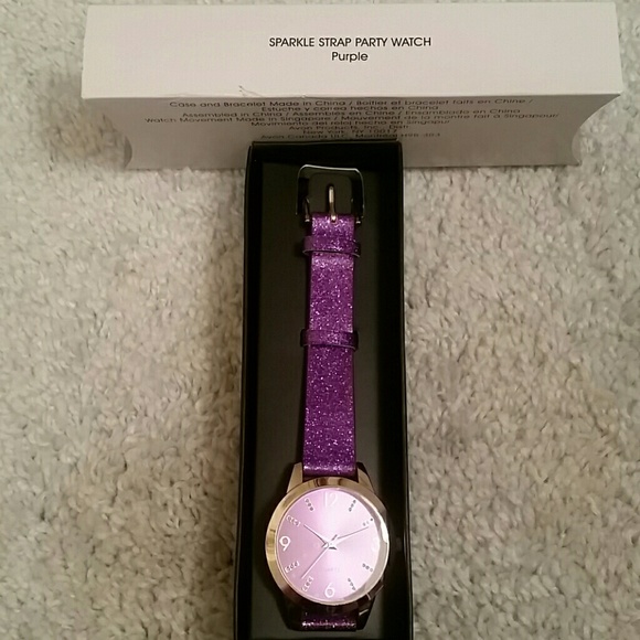 Avon | Accessories | Avon Purple Sparkle Strap Party Watch | Poshmark